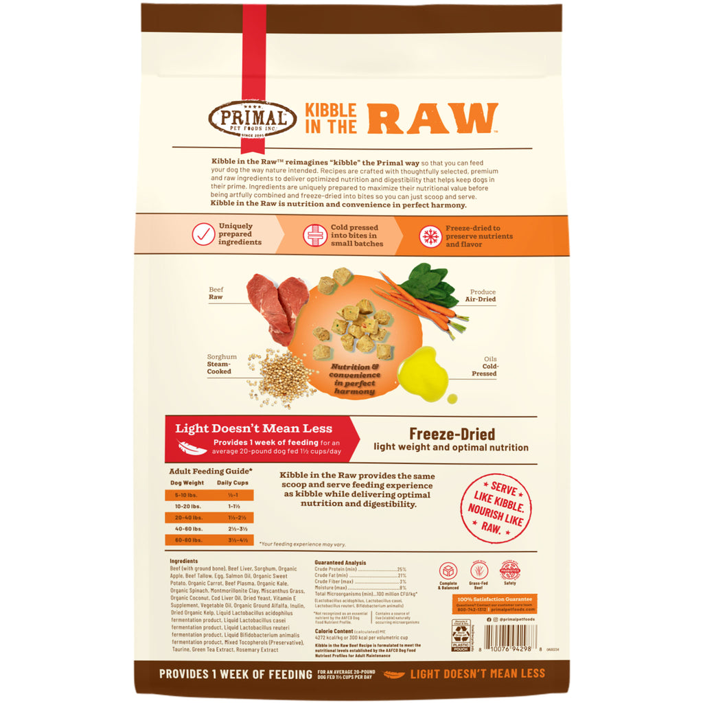 Primal Kibble in the Raw Beef Dog Food – HEALTHY SPOT