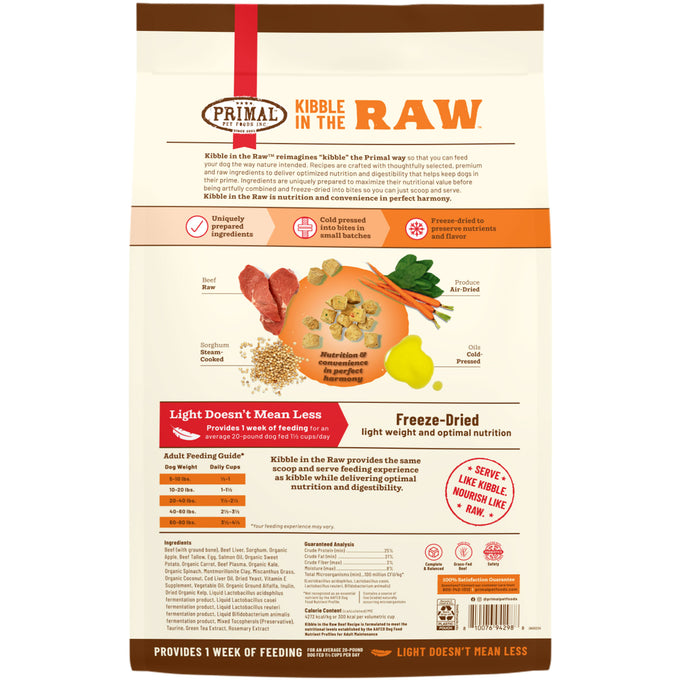 Primal Kibble in the Raw Beef Dog Food – HEALTHY SPOT