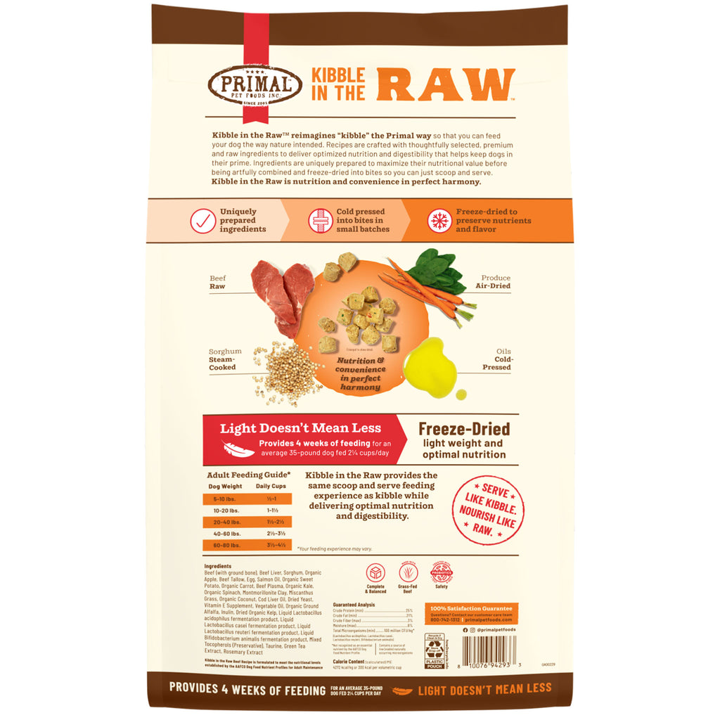 Primal Kibble in the Raw Beef Dog Food – HEALTHY SPOT